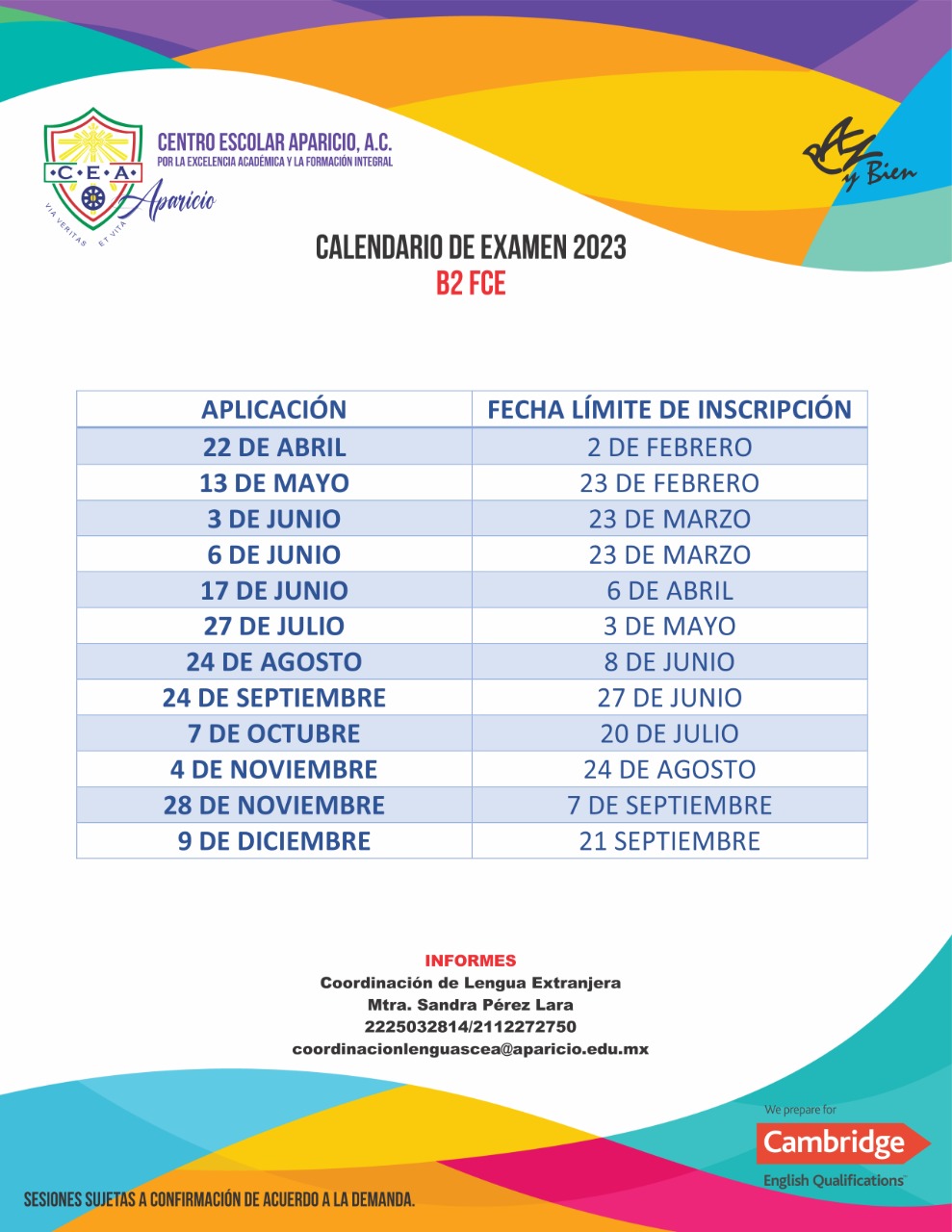 FCE/FCE For Schools|Centro Escolar Aparicio